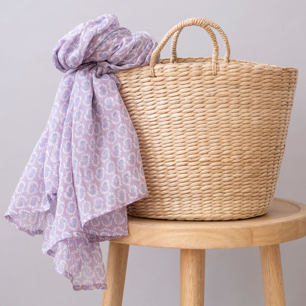 Sunburst Lilac Block Printed Scarf - Graymarket